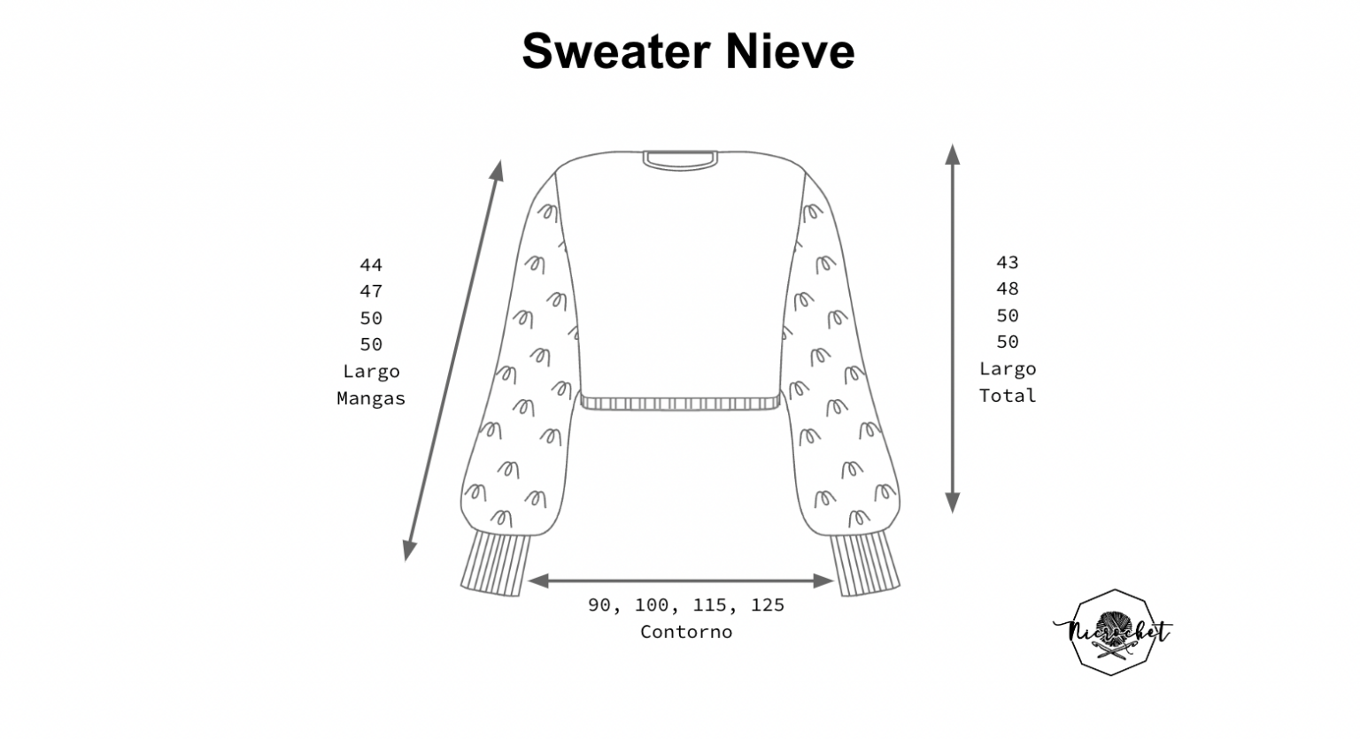 Patrón Sweater Nieve por Nicole Tobar @nicrochet_tejidos | Alamadriguera.cl